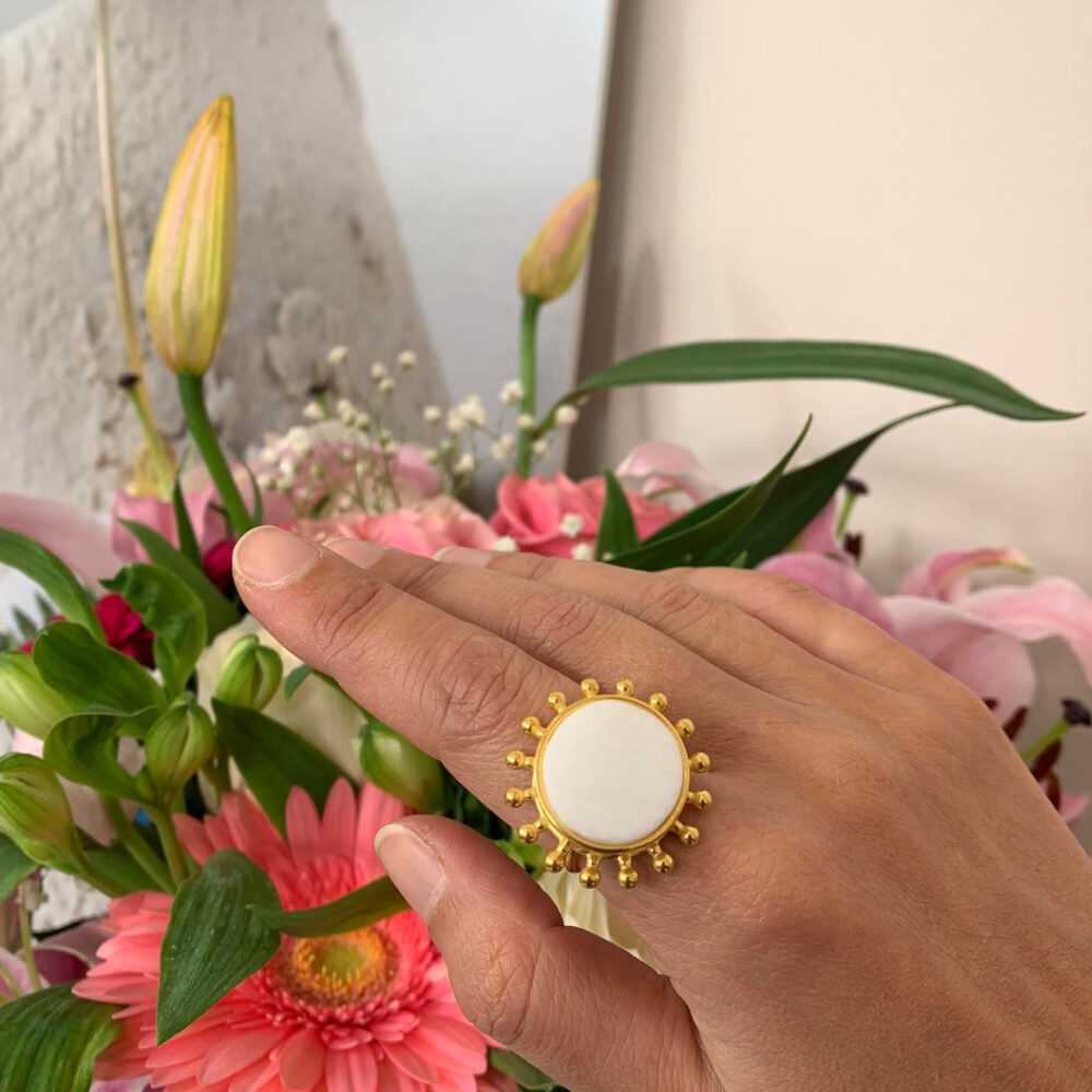 marmarometry | Helios ring white marble